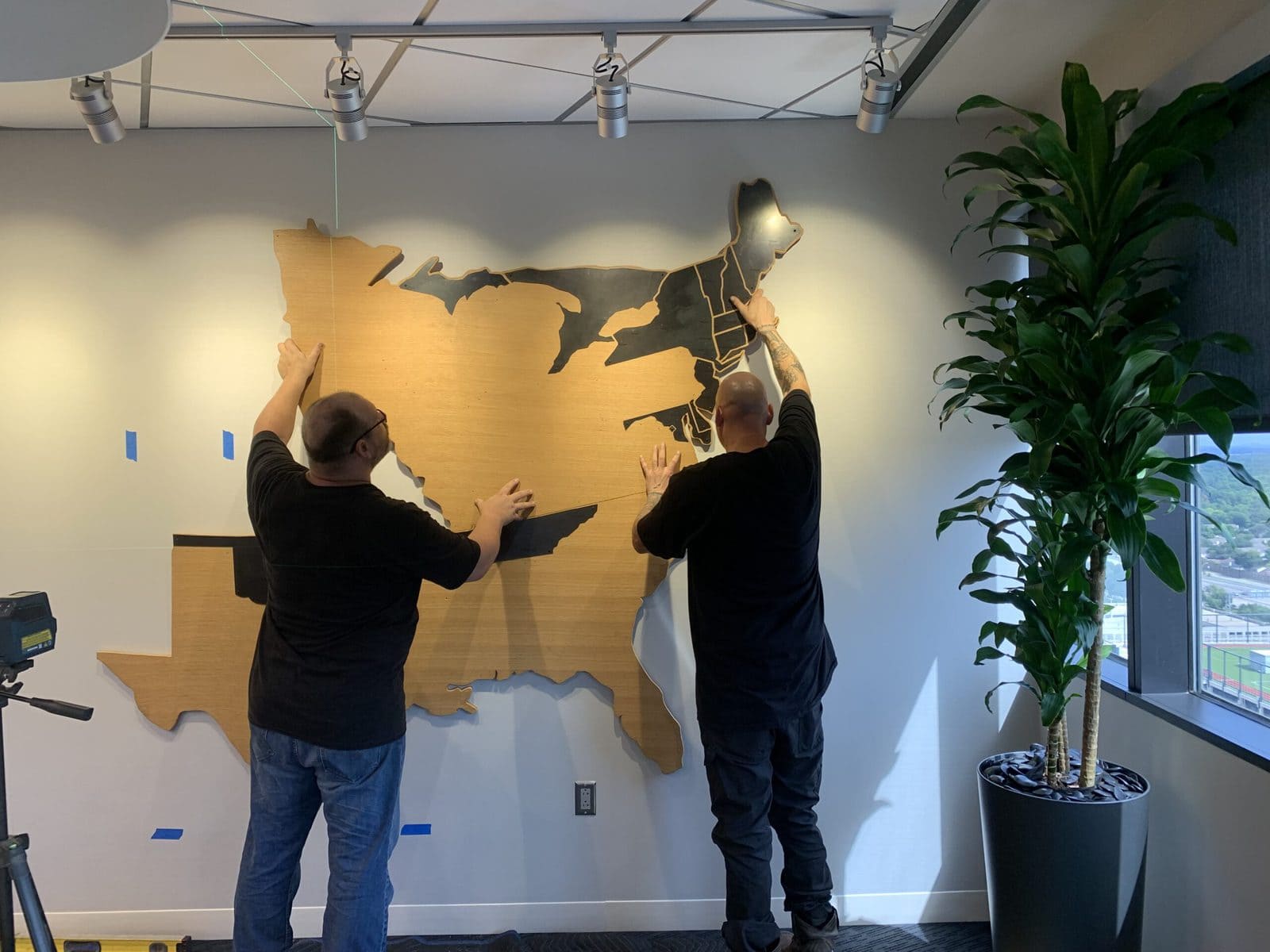 Custom metal map makes company's office locations into art - FMW|FabLab