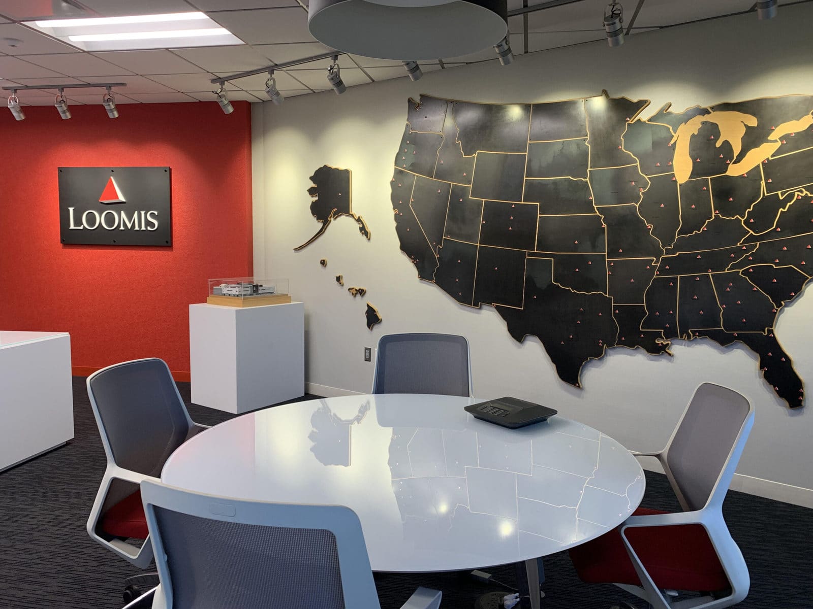 Custom metal map makes company's office locations into art - FMW|FabLab